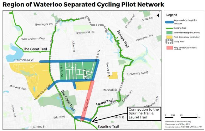 New Protected Bike Lanes in Waterloo – A First Look – RideCycleSpin